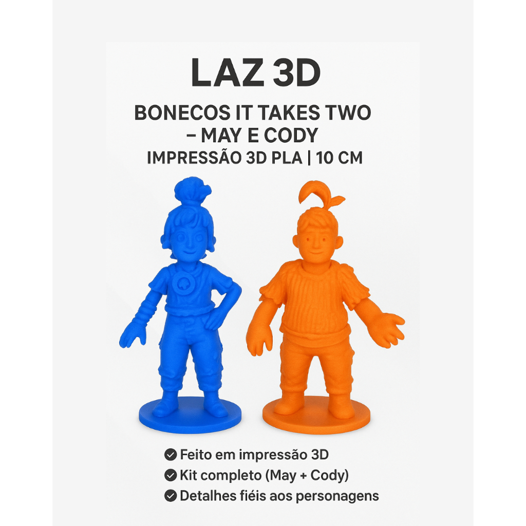 Bonecos It Takes Two – May e Cody | Impressão 3D PLA | 10 cm | Shopee ...
