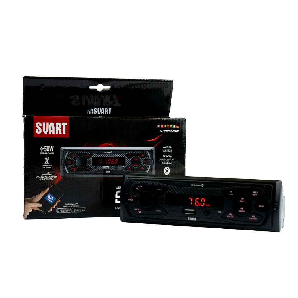 RADIO PARA CARRO S100 COM BLUETOOTH SVART | Shopee Brasil