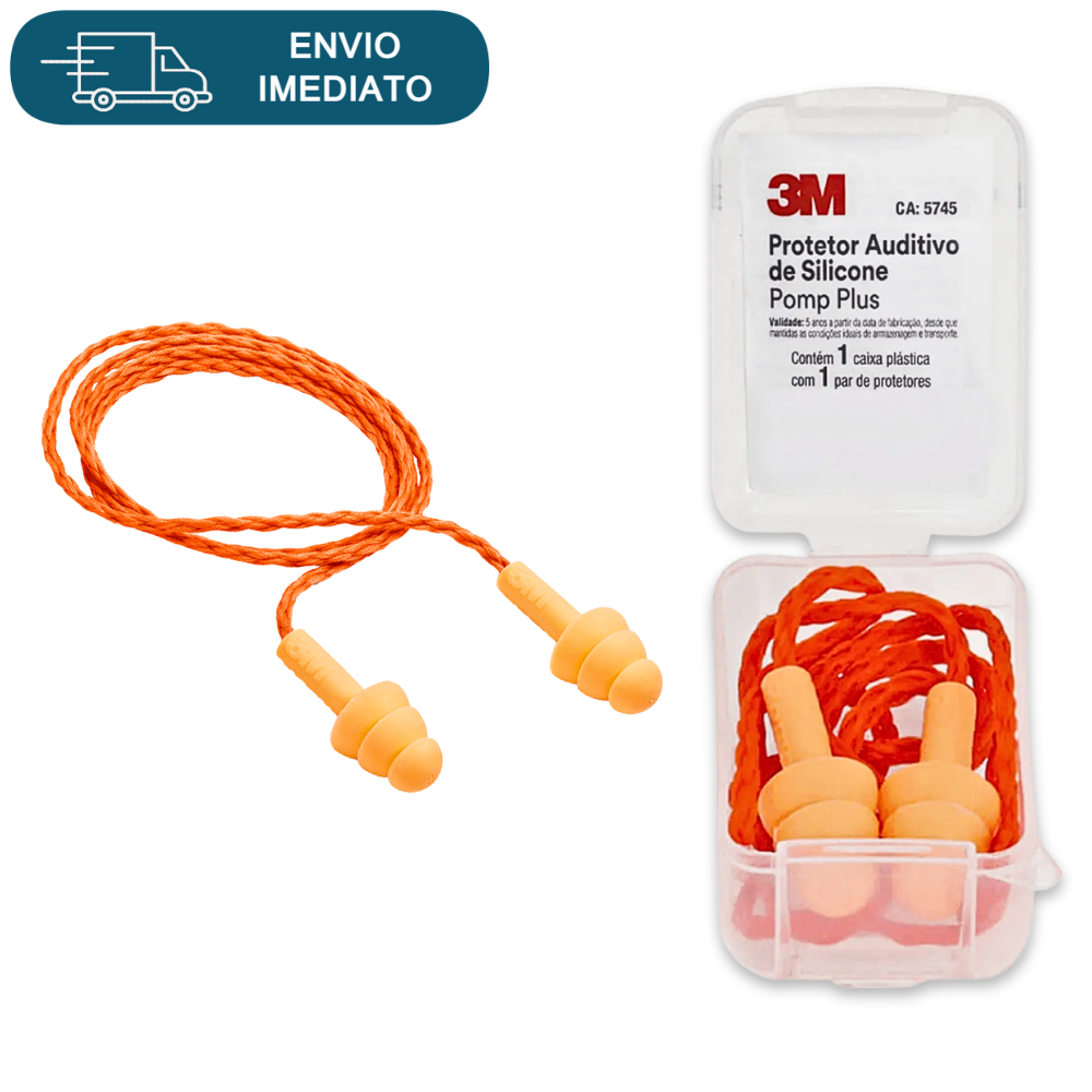 Protetor Auricular 3M C/Estojo 16 dB / Plug Abafador Auditivo Ouvidos ...