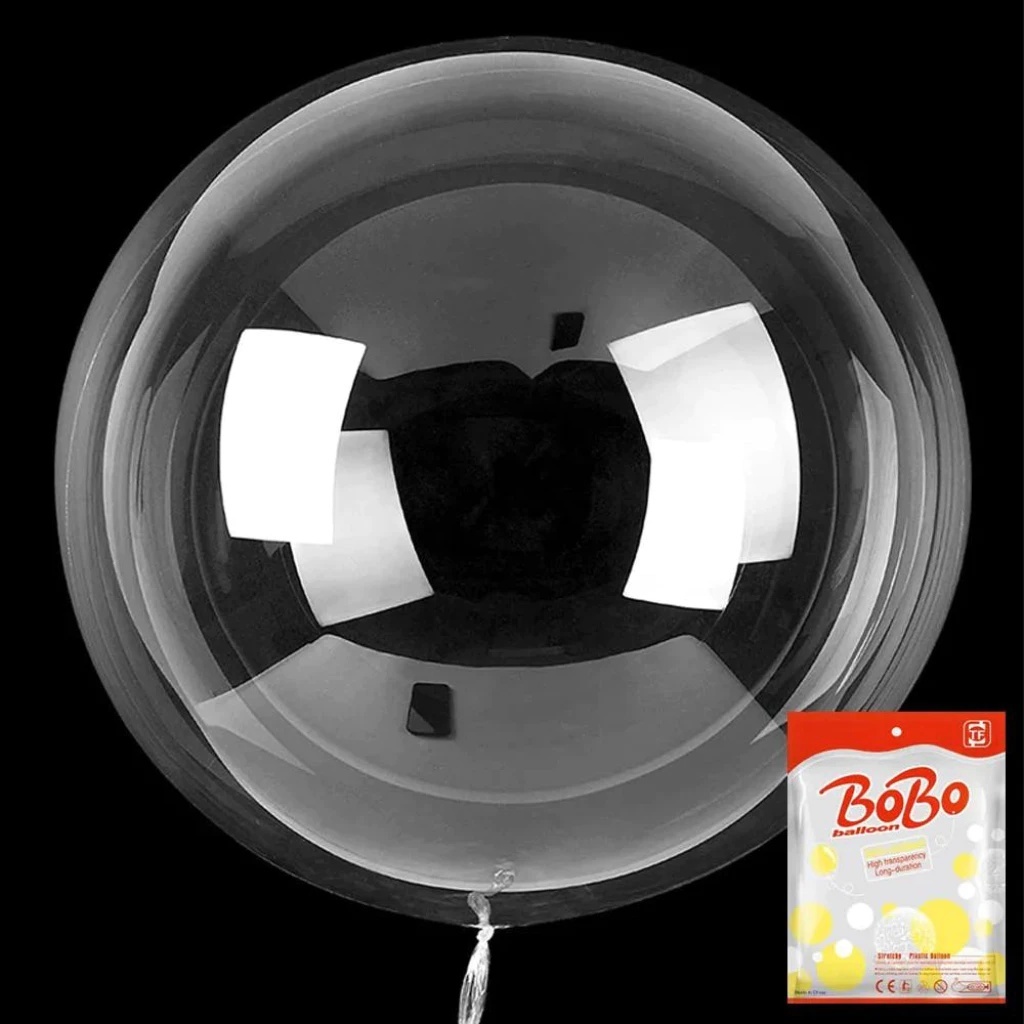 Kit 50 Unidades Balão Bubble Bobo 20 Polegadas 50 Cm Cristal Festas ...