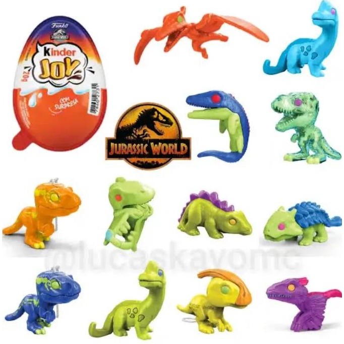 Dinossauros Kinder Joy Jurassic World - Complete sua coleção Surpresas ...