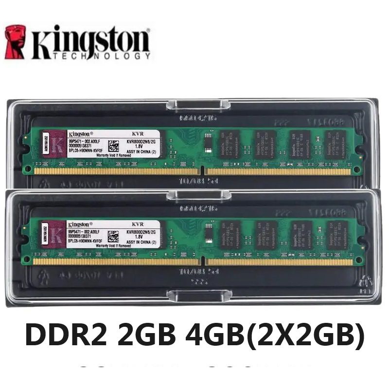 Kit Duas Memórias Ram DDR2 Kingston 4GB 800MHz (2x2GB) | Shopee Brasil