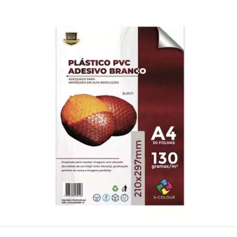 Vinil Plástico Pvc Adesivo p/Jato de Tinta Resistente à Água. Kit 10/20 ...