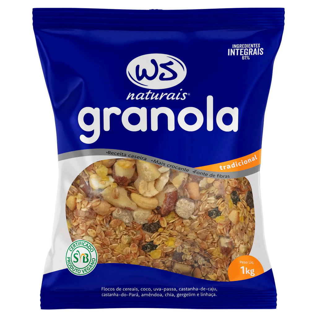 Granola Naturais WS Integral Tradicional Pacote 500g | Shopee Brasil