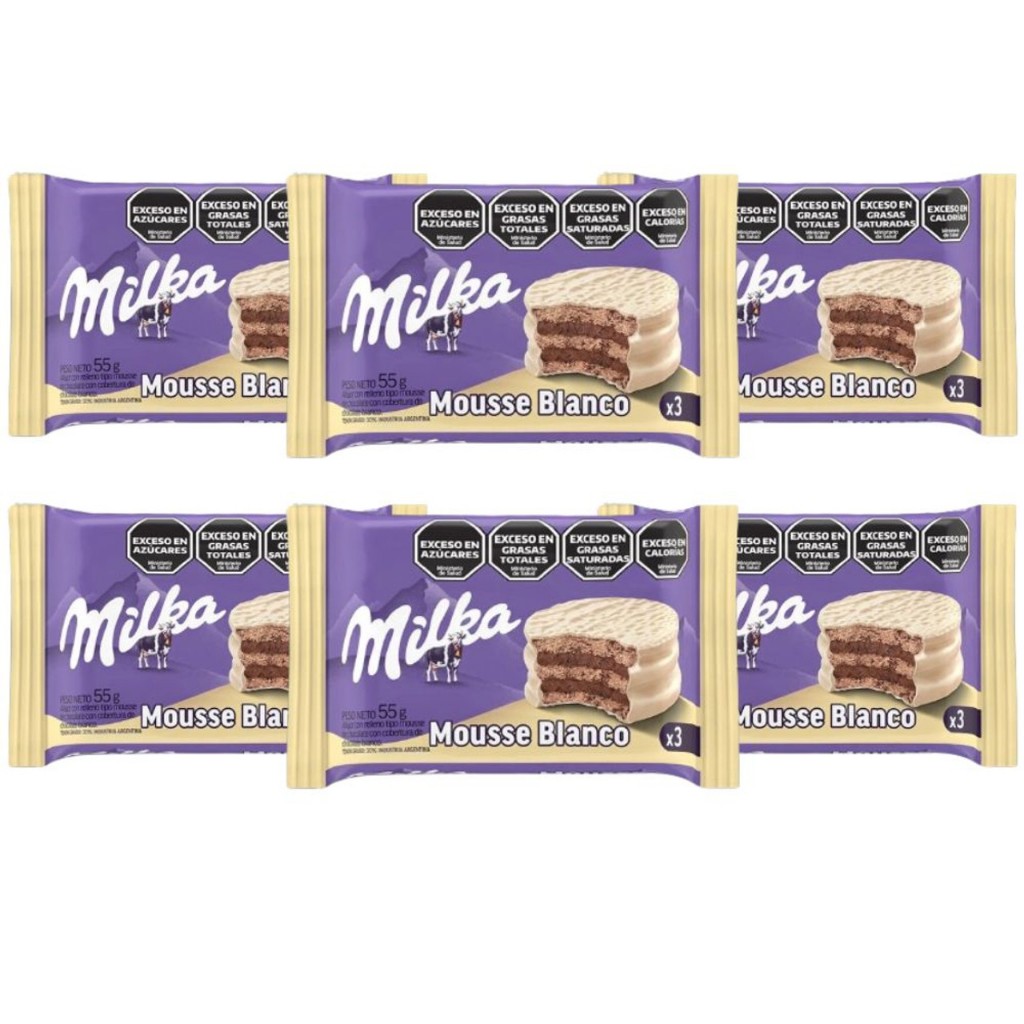 Alfajor Milka Mousse Branco 55g kit com kit com 6 unidades | Shopee Brasil