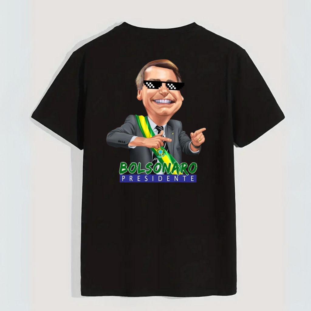 Camisa Bolsonaro Personalizada DTF Masculina Casual Brasil Bolsonaro ...