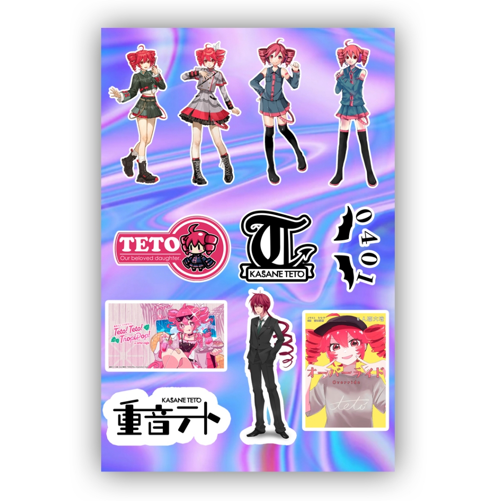 Cartela de Adesivos Holográficos Teto Kasane (UTAU) | Sticker Kawaii ...