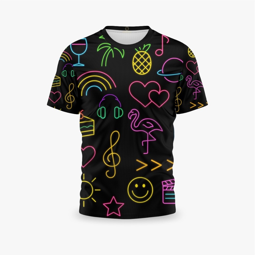 Camisa Camiseta Neon Party Moda Neon Anos 70 Tumblr Unissex Festa ...