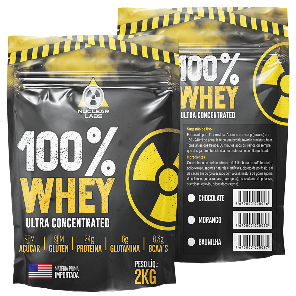2x Whey Protein 4kg (2 refils) 100% Ultra Concentrado Importado ZERO ...