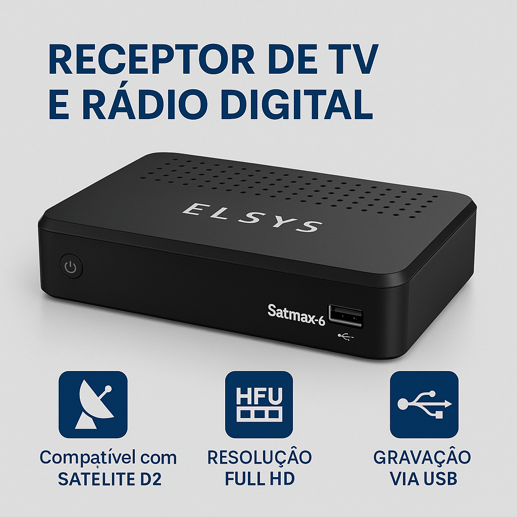 Midia Box Elsys Satmax 6 Canais HD | Shopee Brasil