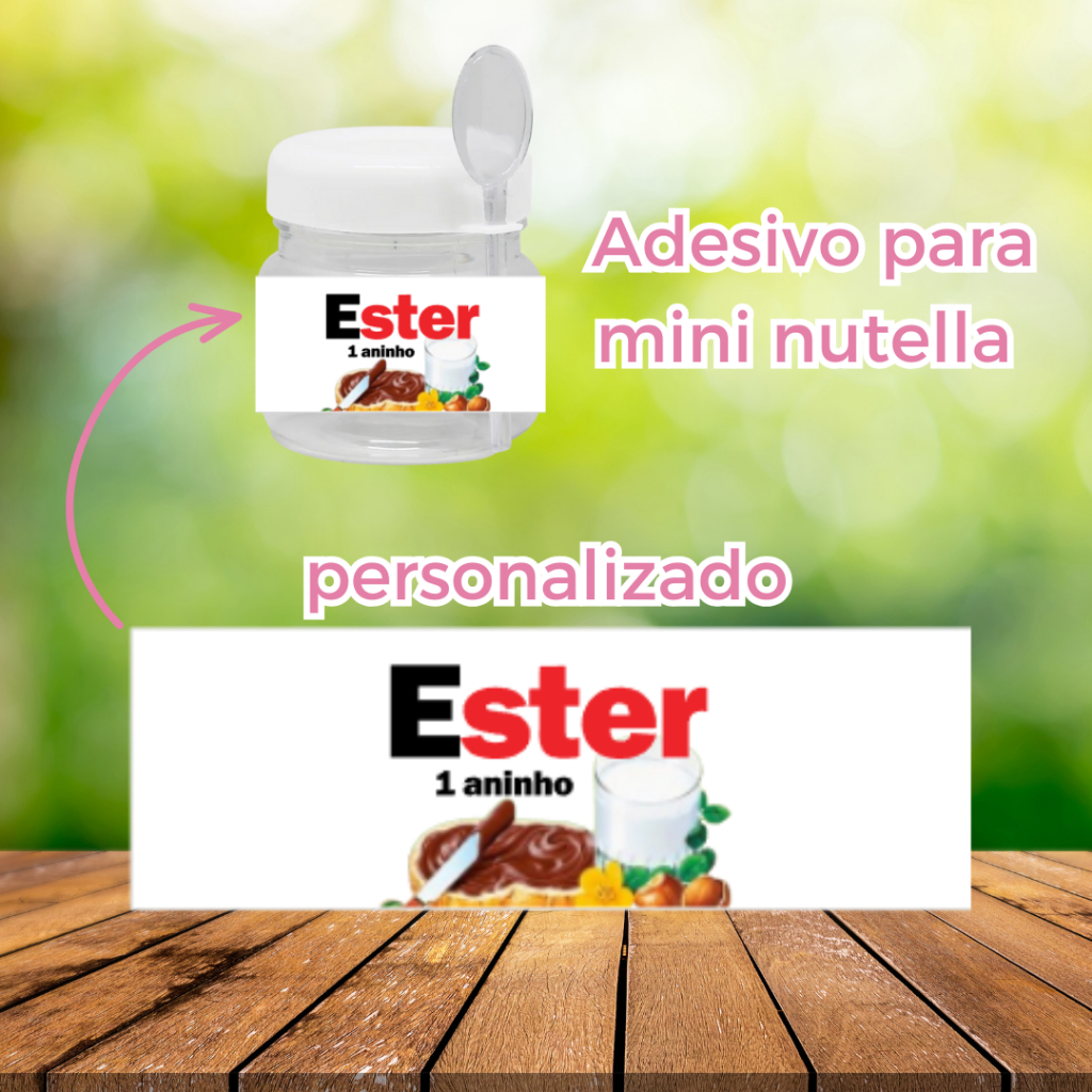 Adesivo para MINI NUTELLA personalizado para potinho 40ml papinha festa ...