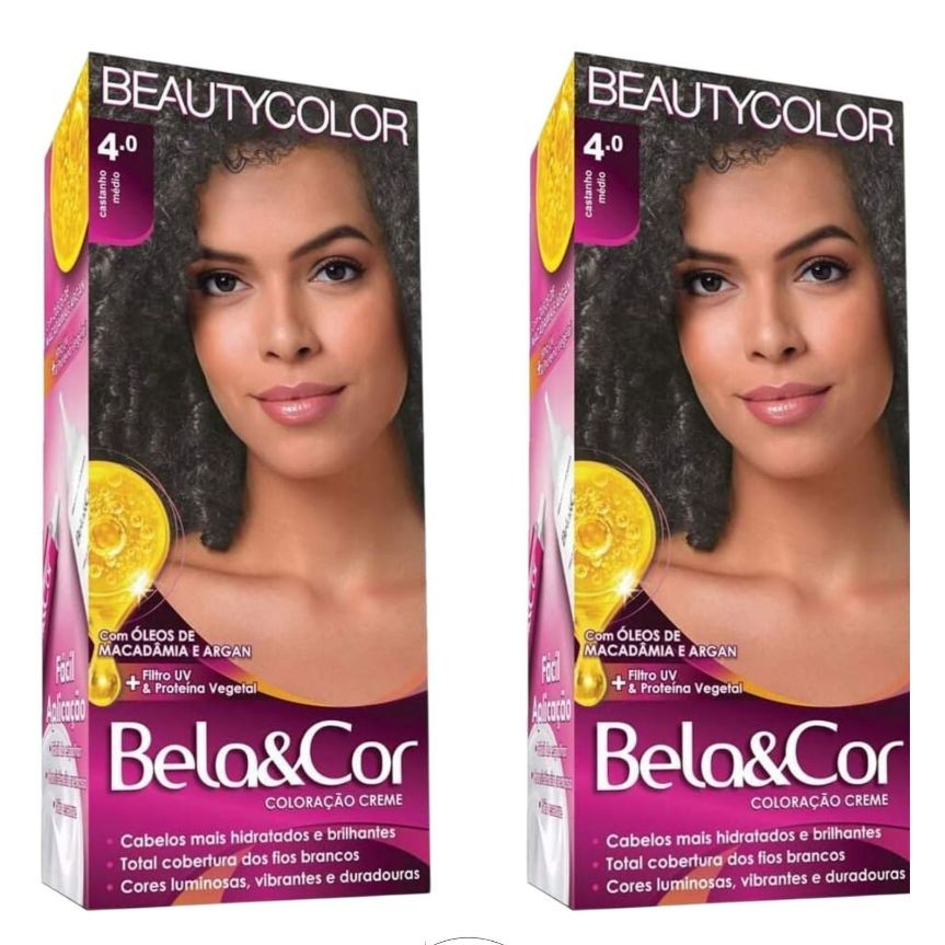 Kit Coloração Bela e Cor 4.0 Castanho Médio Beauty Color | Shopee Brasil