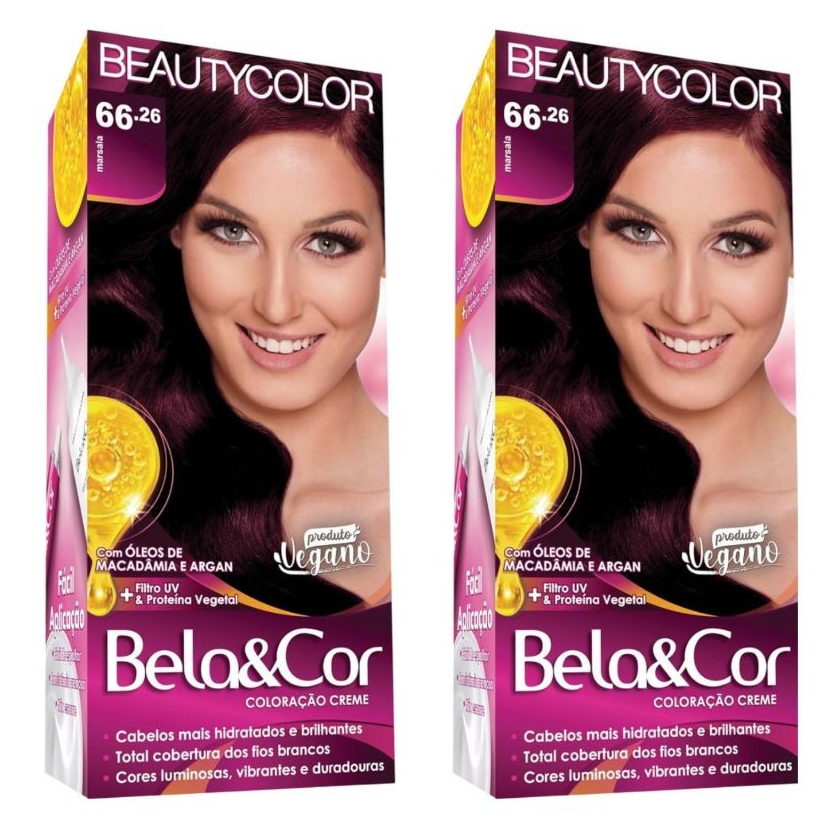 Kit Coloração Bela e Cor 66.26 Marsala Beauty Color | Shopee Brasil