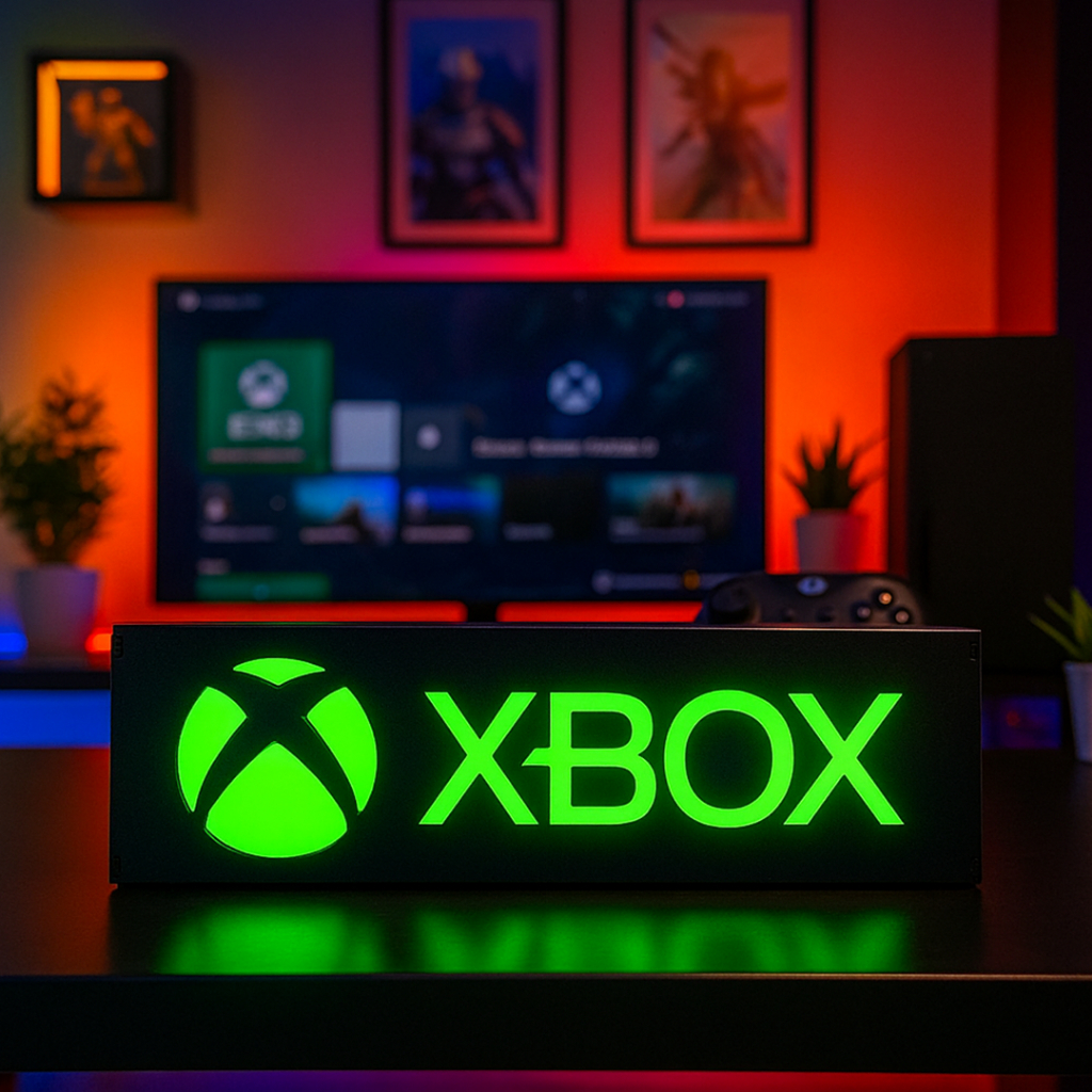 Luminária Gamer Presente Geek de Games Jogos e Consoles XBox Para Setup ...