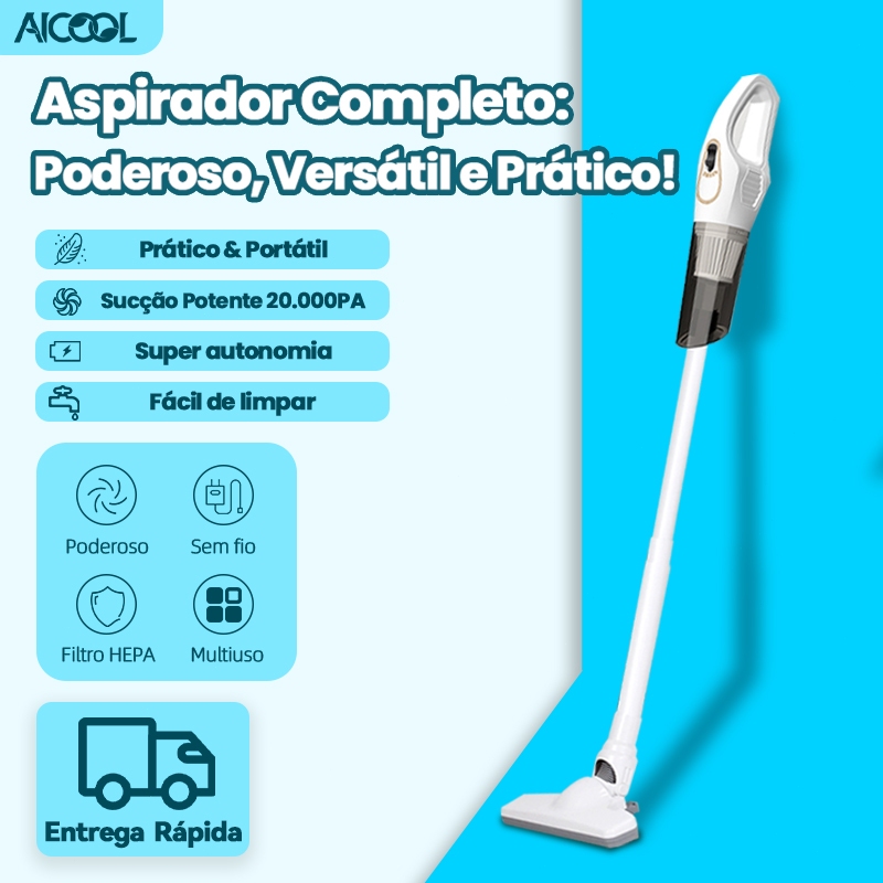 AICOOL Aspirador de pó portátil sem fio/super sucção 20000Pa/cobertura ...