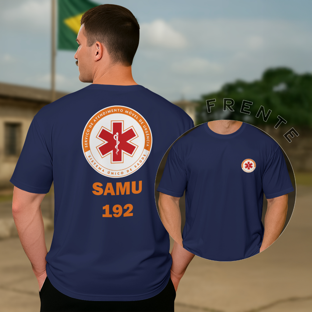 Camiseta Socorrista SAMU 192 Camisa Militar Resgate Ambulância Bombeiro ...