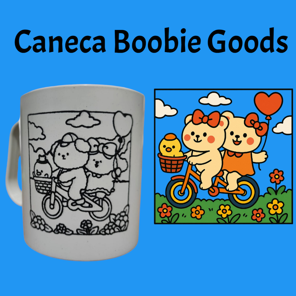 Kit 200 Canecas de Colorir B00bie G00ds Bicicleta Personalize e Divirta ...