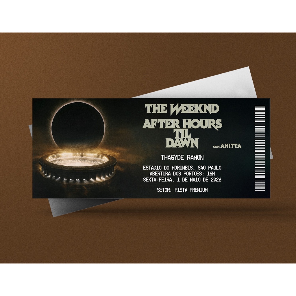 Ingresso Holográfico Personalizado The Weeknd 2026 - After Hours Til ...