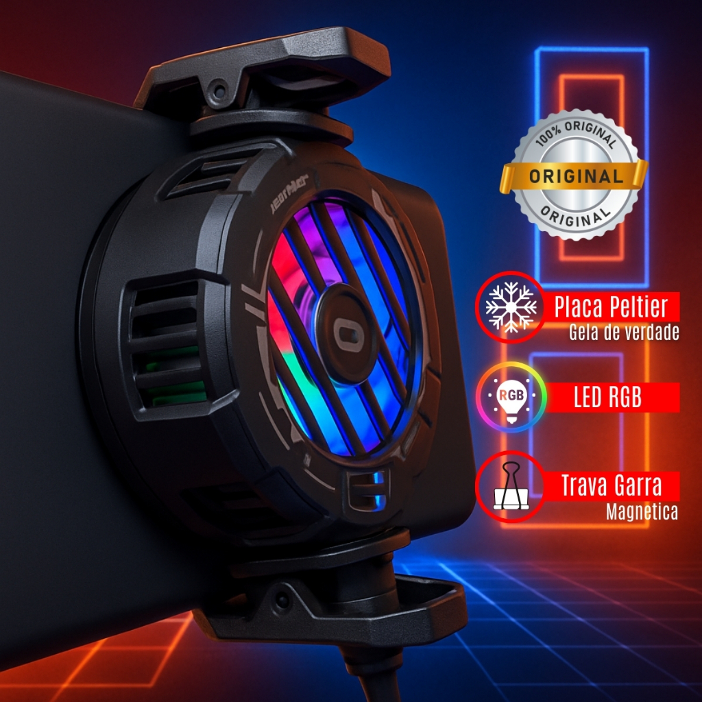 Cooler para celular Gamer RGB Resfriador Mobile Placa Peltier Culer LED ...