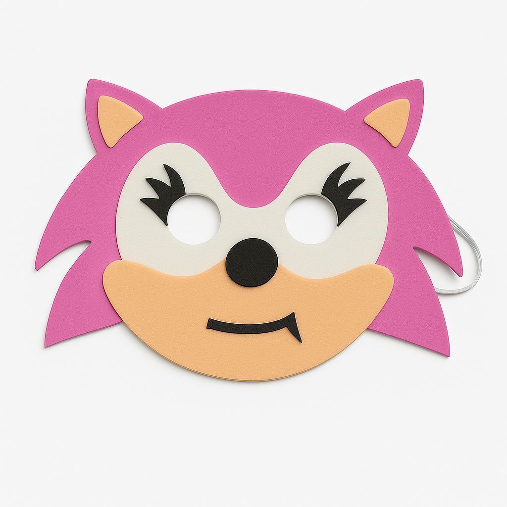 Kit 10 Mascaras Amy Rose em EVA, com elastico para festas, Folia ...