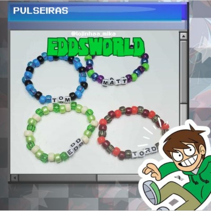 Pulseiras Kandi Personalizadas Eddsworld Desenho serie O Mundo de Edd ...