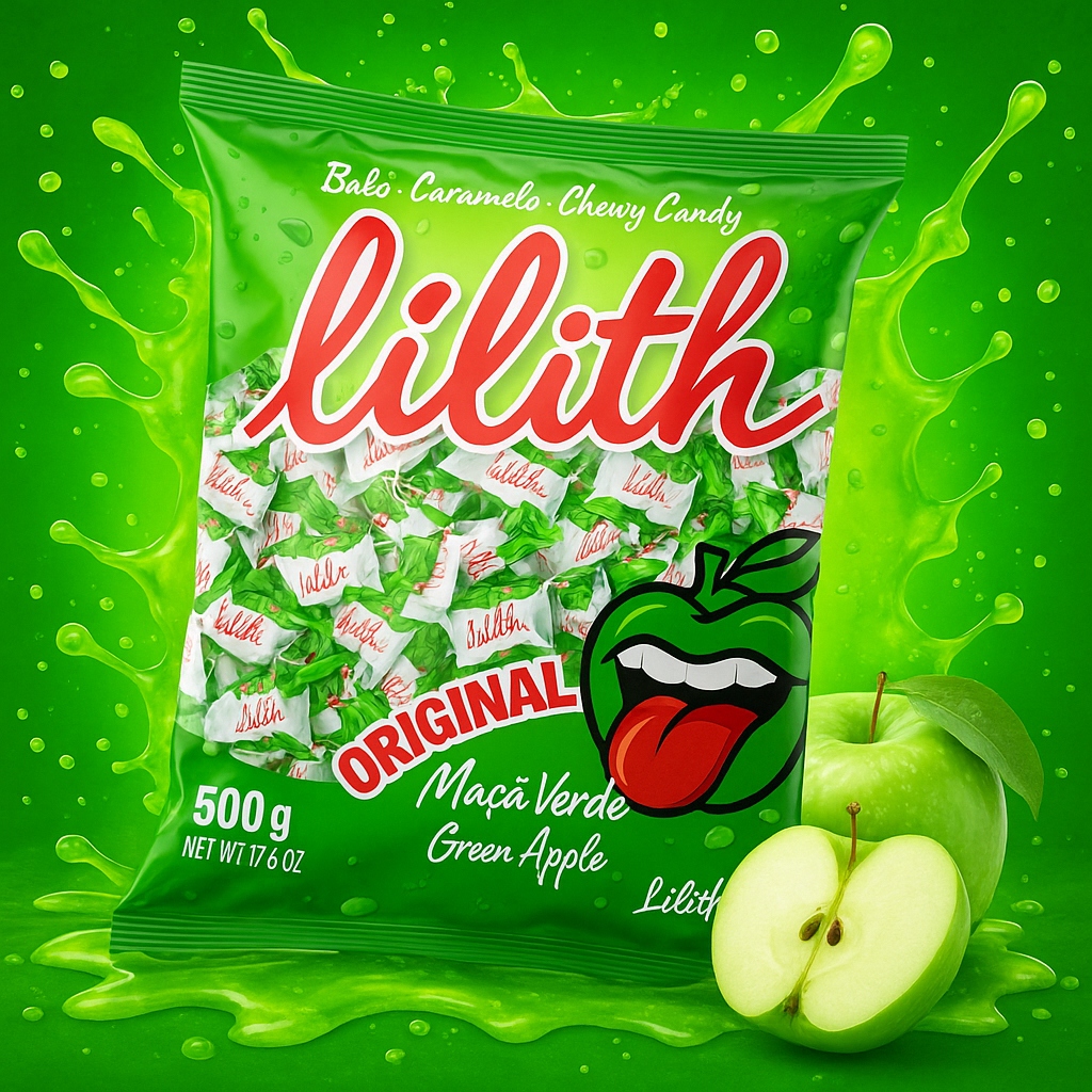 Bala Mastigavel Lilith Maça Verde 500g - Ideal para Festas e ...