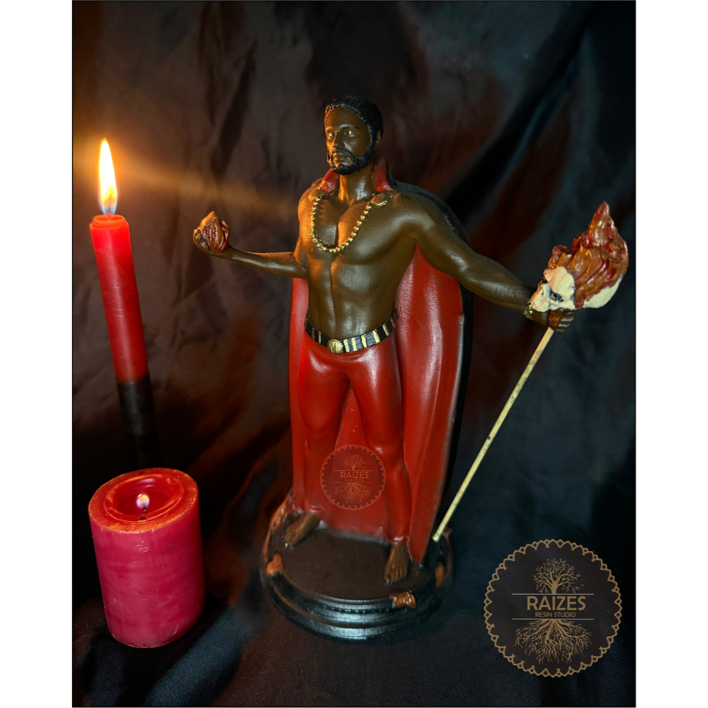 Estátua/ Escultura Imagem Exu Pinga Fogo Pimenta Resina - Realista ...