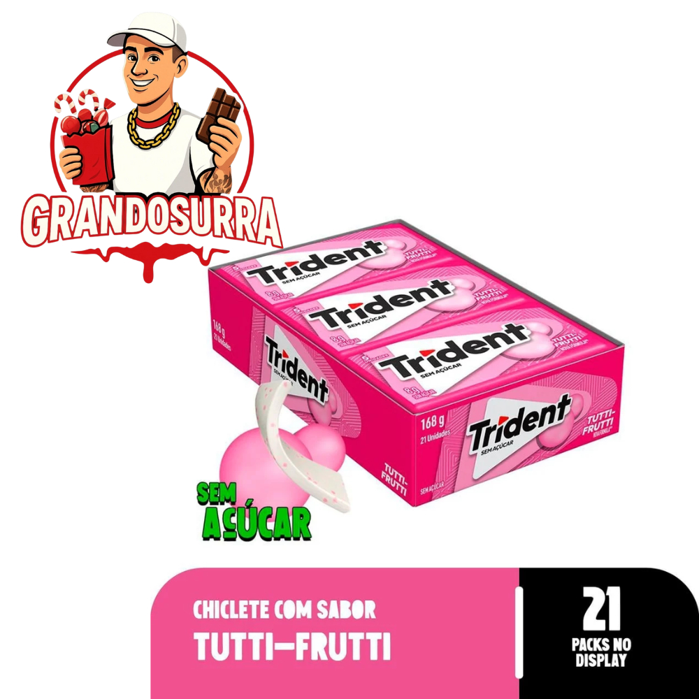 Chiclete Trident Sabor Tutti Frutti | Caixa com 21 Unidades | Shopee Brasil