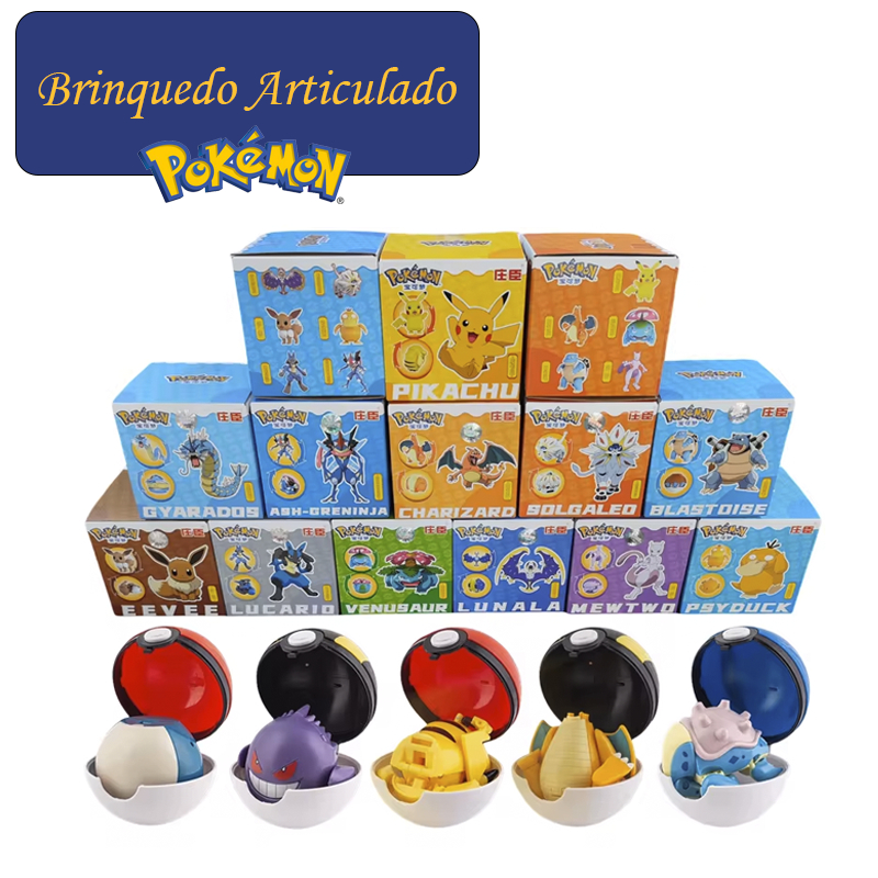 Brinquedo Pokémon Articulado com Pokebolas Varias Modelos Pikachu ...