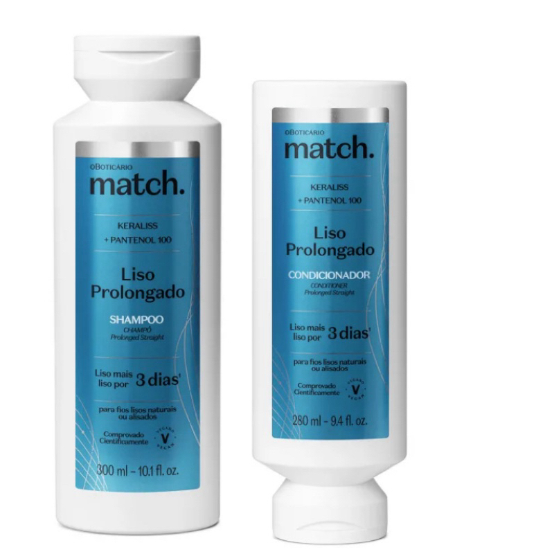 Combo Match Liso Prolongado: Shampoo 300ml + Condicionador 280ml ...