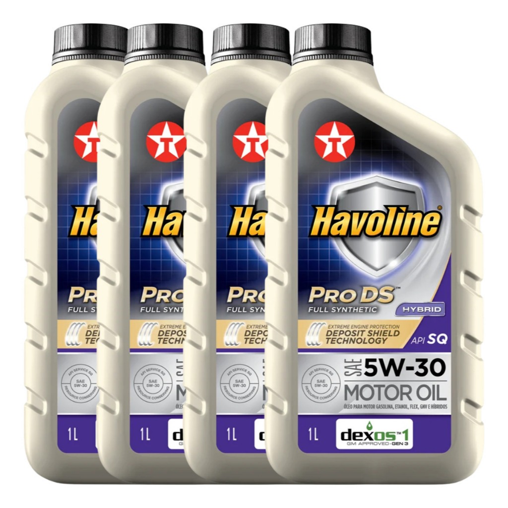 Kit 4 Óleos Havoline Texaco 5w 30 Pro Ds Api Sq Hybrid | Shopee Brasil