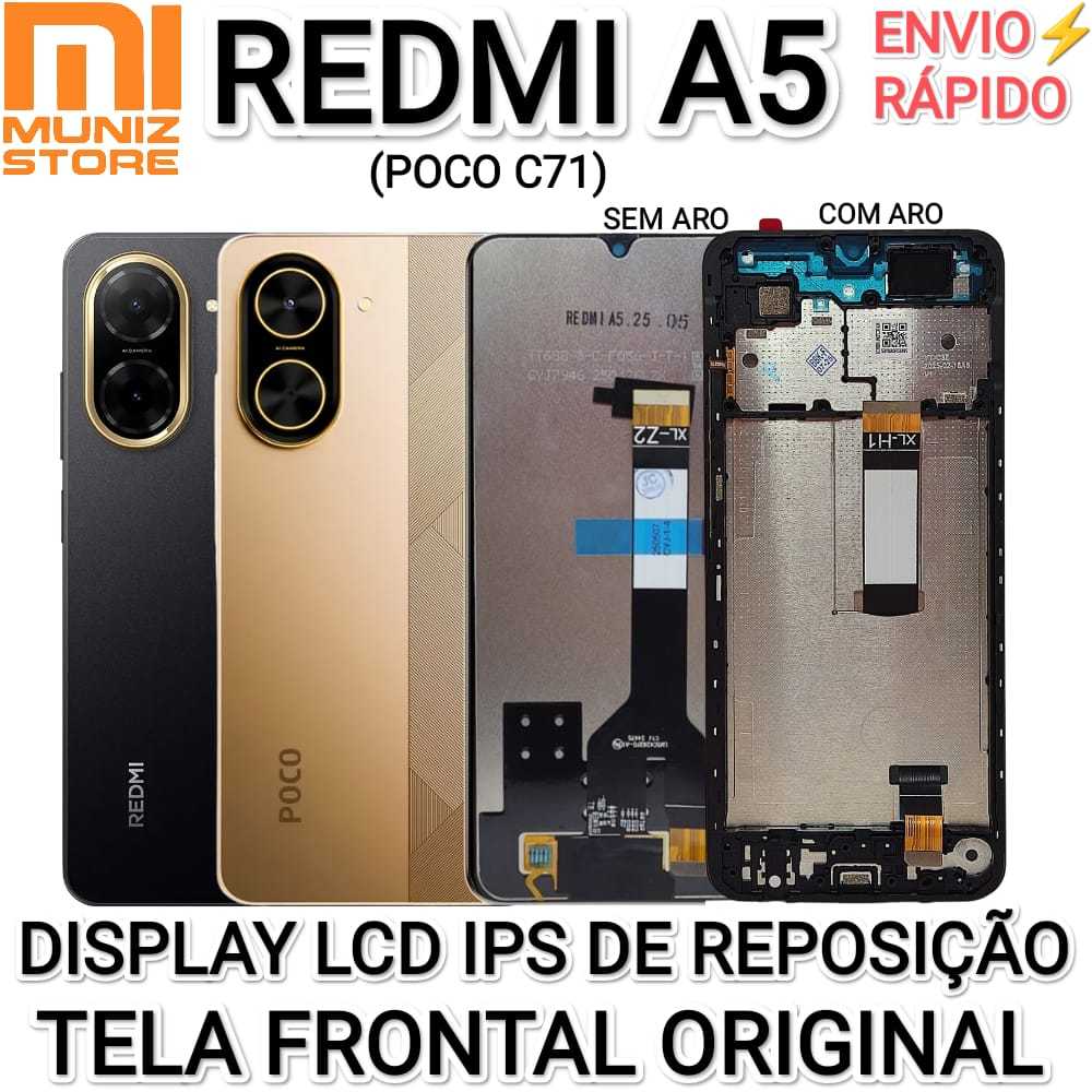 Display Frontal Redmi A5/ Poco C71 Redimi LCD IPS Original Sem Aro Com ...