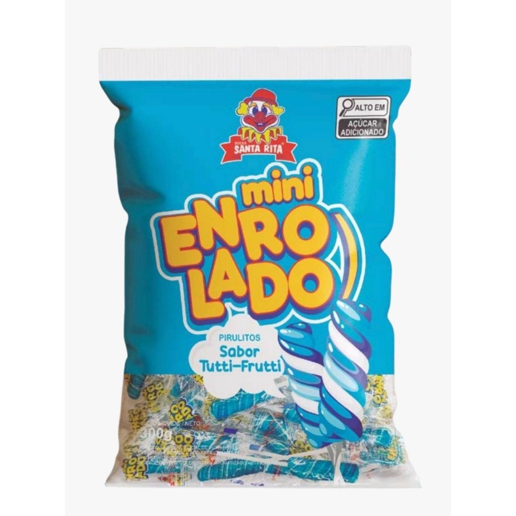 Mini Pirulito Enrolado Psicodelico Azul 300g Santa Rita | Shopee Brasil