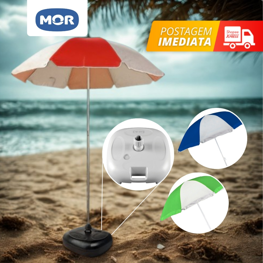 Guarda-Sol de Praia Grande Sombreiro Piscina Camping Pesca Aluminio 2M ...