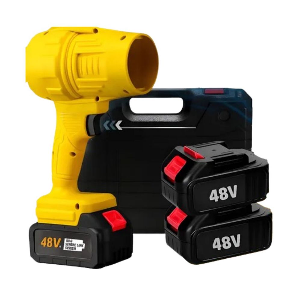 Soprador De Folhas Turbo Portátil Recarregável 48v Com Baterias Potente Limpeza Interna e ...