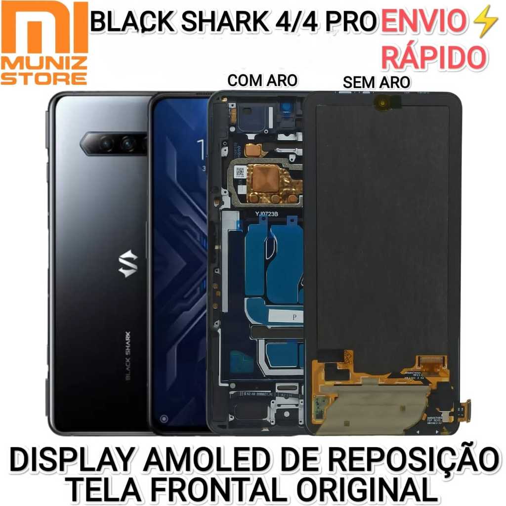 Display Módulo Black Shark 4/Pro Amoled com Moldura ou Sem Aro Original ...