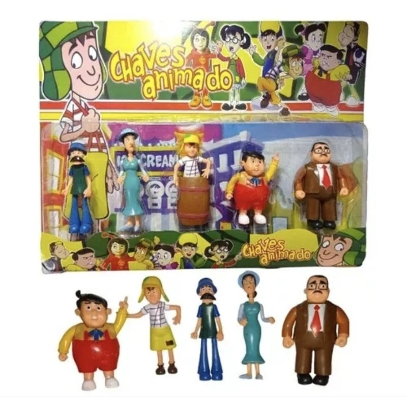 Cartela Turma do Chaves Completa 5 bonecos 13 cm articulado Chaves ...