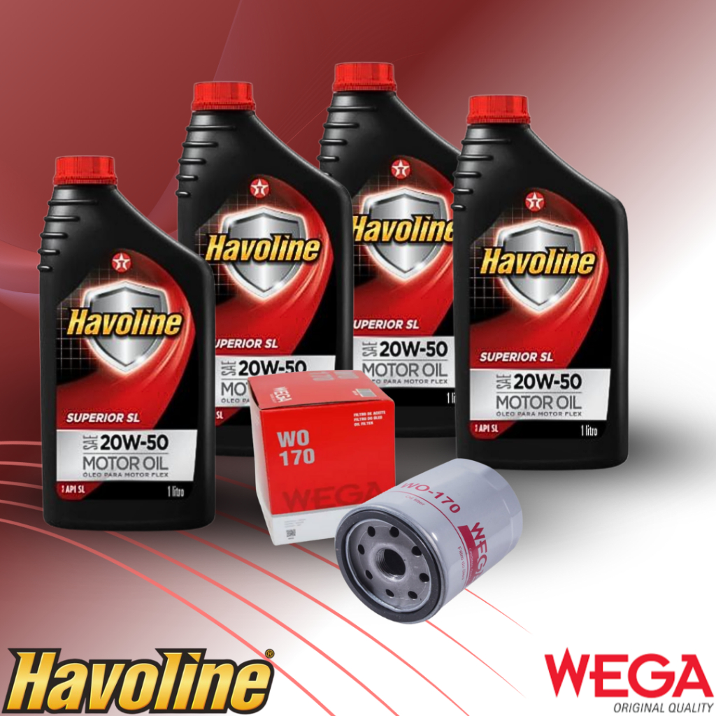 KIT TROCA DE ÓLEO 20W50 HAVOLINE + FILTRO DE ÓLEO WO170 - 147/DOBLO ...