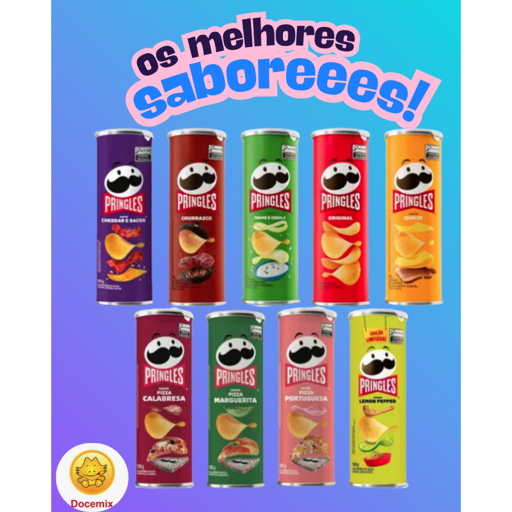 Batata Pringles Salgadinho Unidade ou kit com 6 unidades Escolha o ...