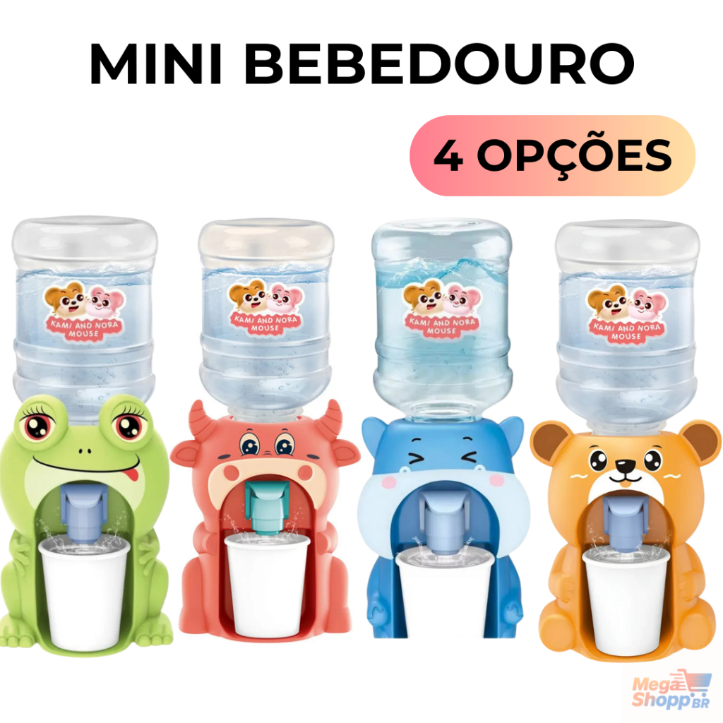 Mini Bebedouro Portátil 4 Modelos Urso Sapo Hipopótamo Vaca Dispenser ...