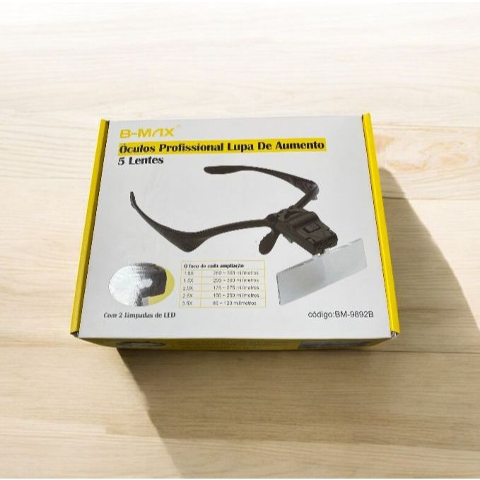 Lupa Profissional Óculos 5 Lentes de Aumento B-MAX BM9892B | Shopee Brasil