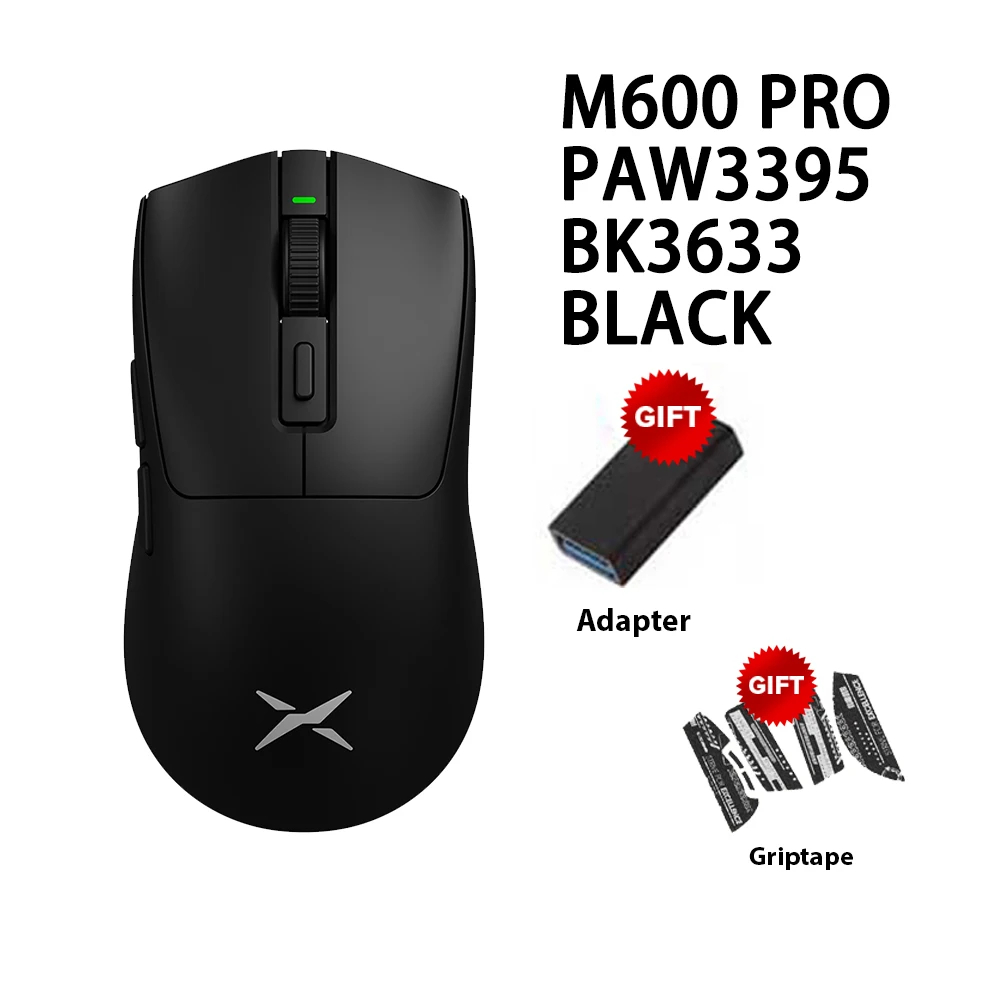 Mouse Gamer sem fiu Delux M600 Pro 26000dpi 2.4g Ultraleve Paw 3395 Preto Counter Strike ...