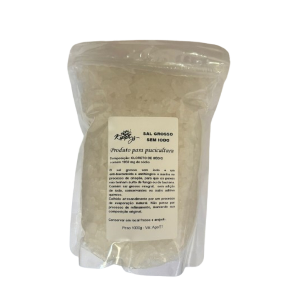 Sal grosso marinho para CRIAÇÃO DE PEIXES - Sem IODO - KIT com 3 kg ...