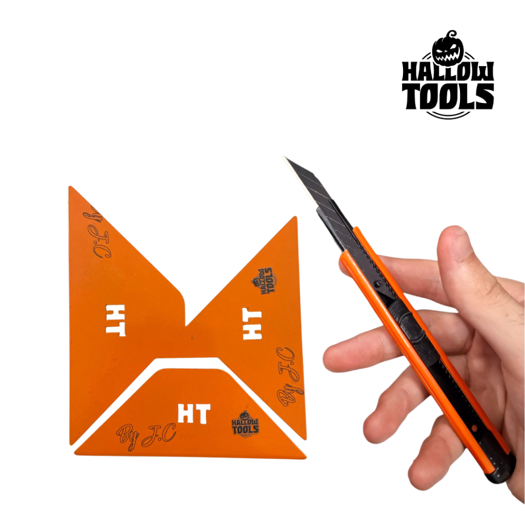 Kit Acabamento de Canto Interno Hallow Tools - Estilete Laranja + Guia ...