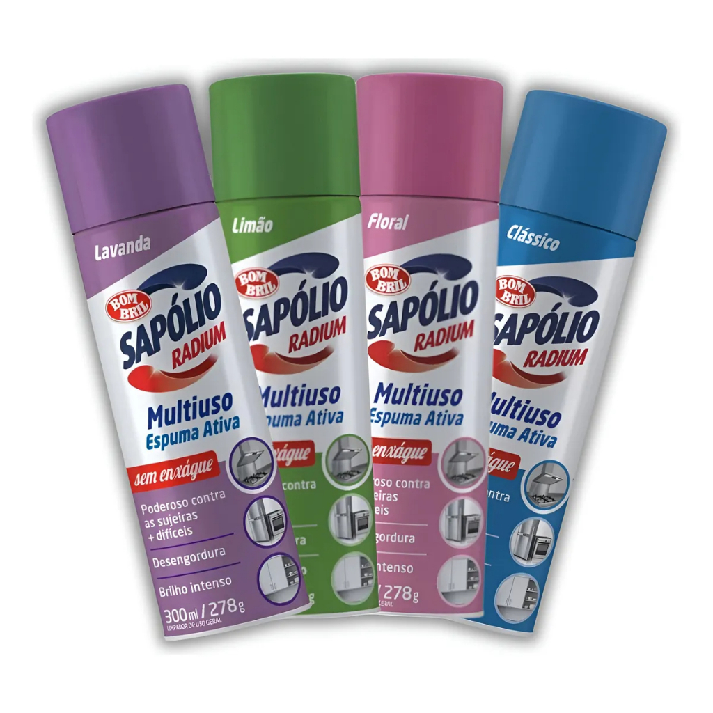 Espuma Ativada Multiuso Limpeza Prática, Poderosa e Perfumada Aroma ...