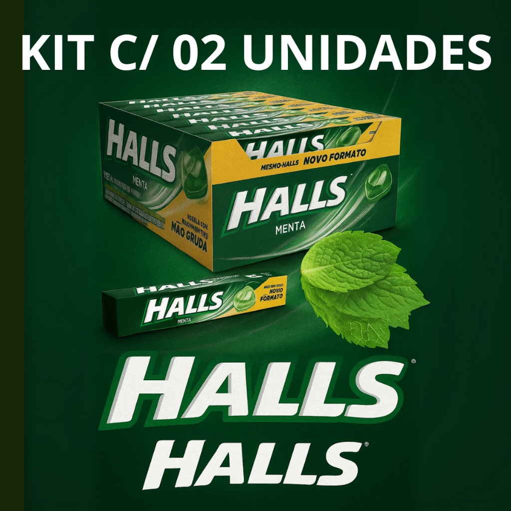 Kit 2 Caixa Halls Sabor Menta Verde | Shopee Brasil