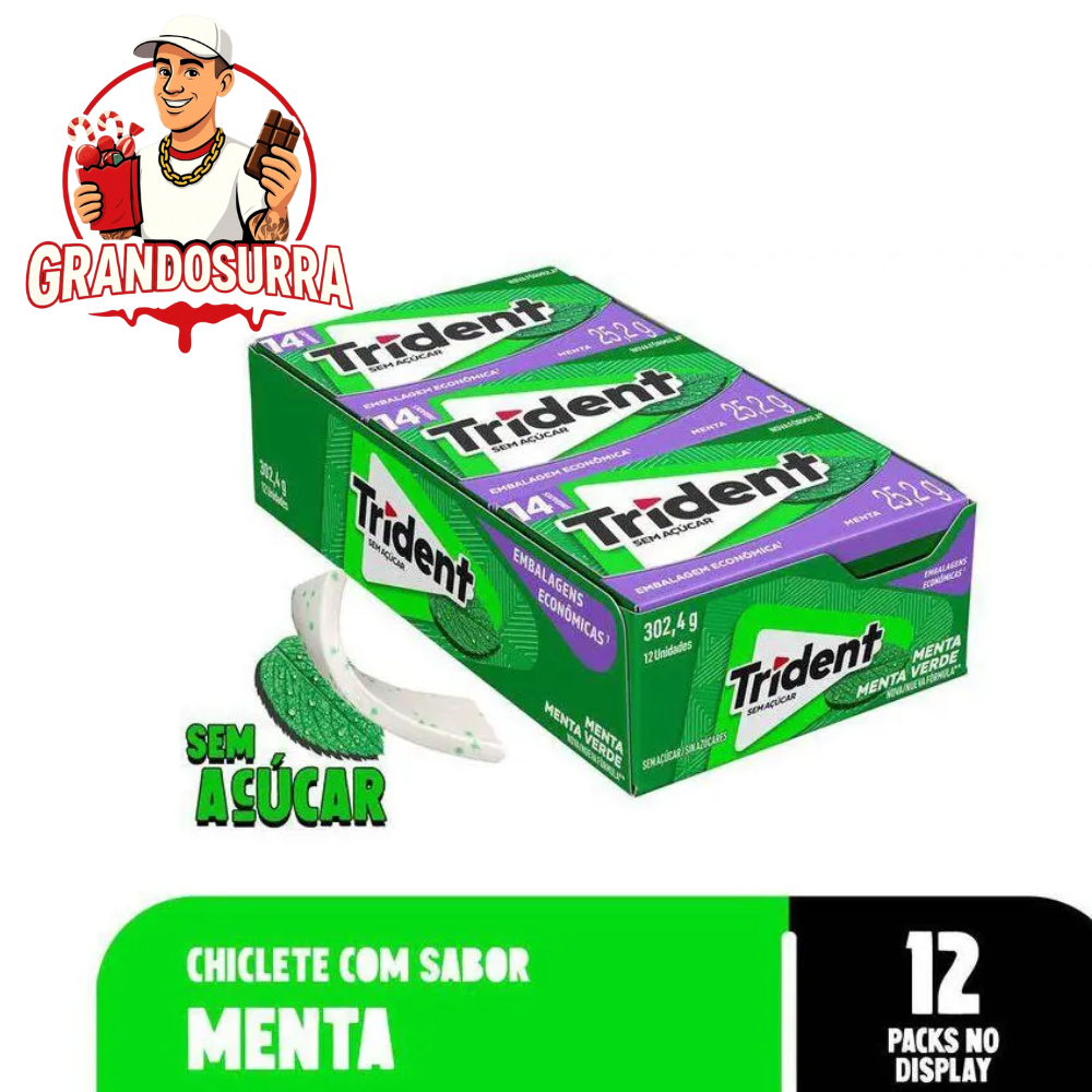 Chiclete Trident 14’s Sabor Menta | Caixa com 12 Unidades | Shopee Brasil