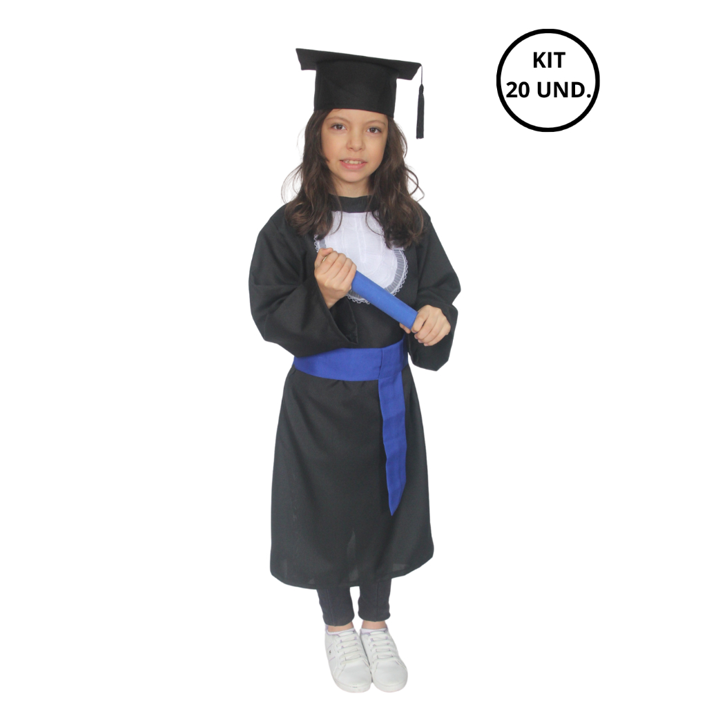 Kit 20 Becas De Formatura Infantil Completa, Capelo E Canudo | Shopee ...