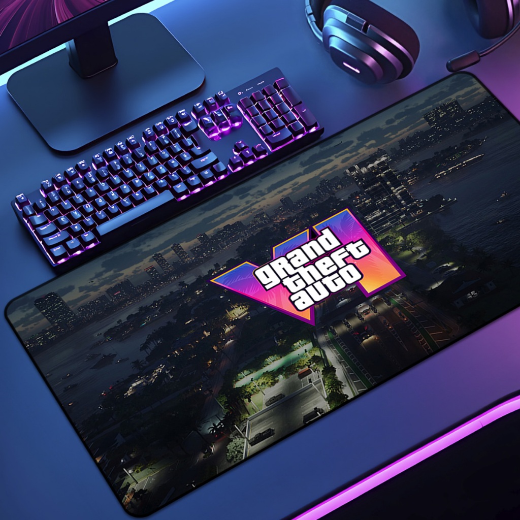 Mouse Pad Grande Gamer Gta 6 65x30 70x35 80x35 90x40 90x50 120x60 ...