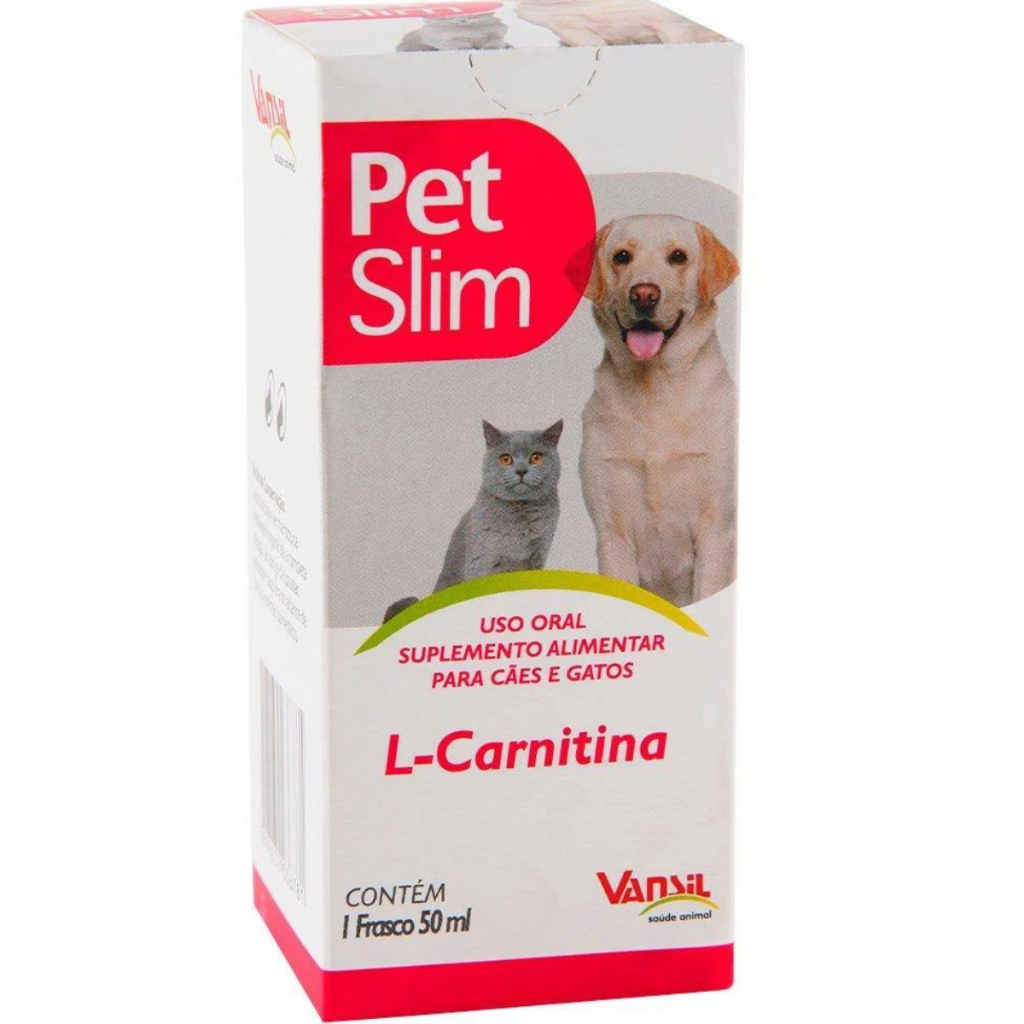 Suplemento Alimentar Vansil Pet Slim L-Carnitina para Cães e Gatos ...